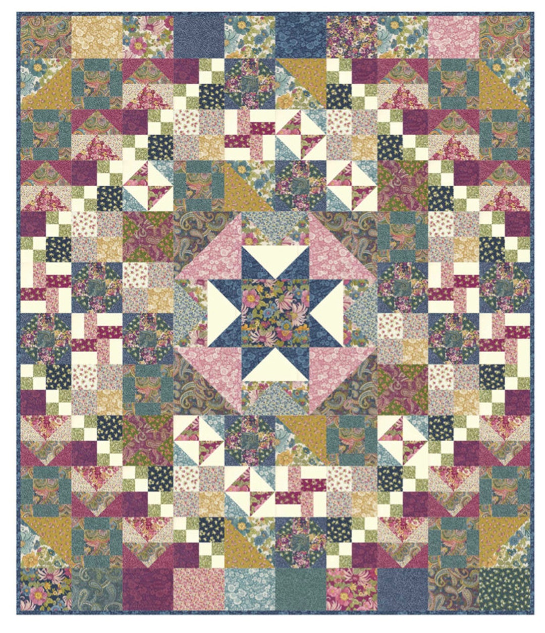 Pieced Treasure Quilt Kit | Featuring Chelsea Garden by Moda Fabrics ...
