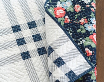 Navy Plaid Quilt - Etsy