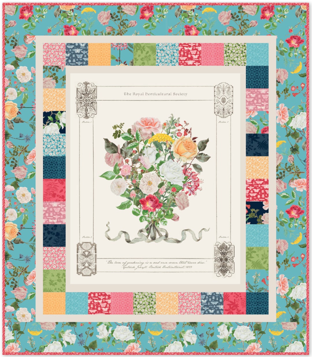 Floral Gardens Panel Quilt Kit | Featuring Floral Gardens by Riley ...