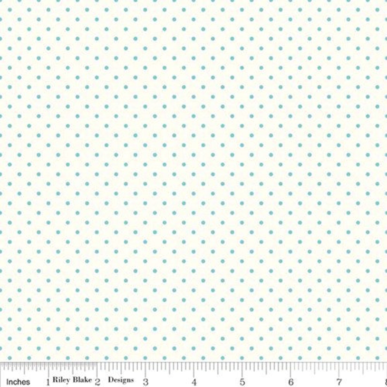 Le Creme Swiss Dot Fabric | Priced by the Half Yard | Small Aqua Dots ...