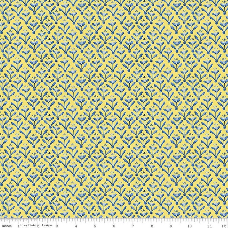 Blue Yellow Fabric - Etsy