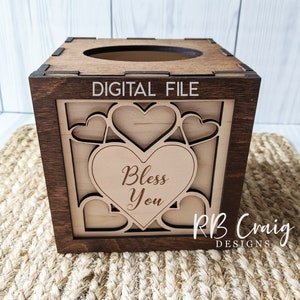 Tissue Box Cover Laser Svg File, Interchangeable Front Panel, Cube ...