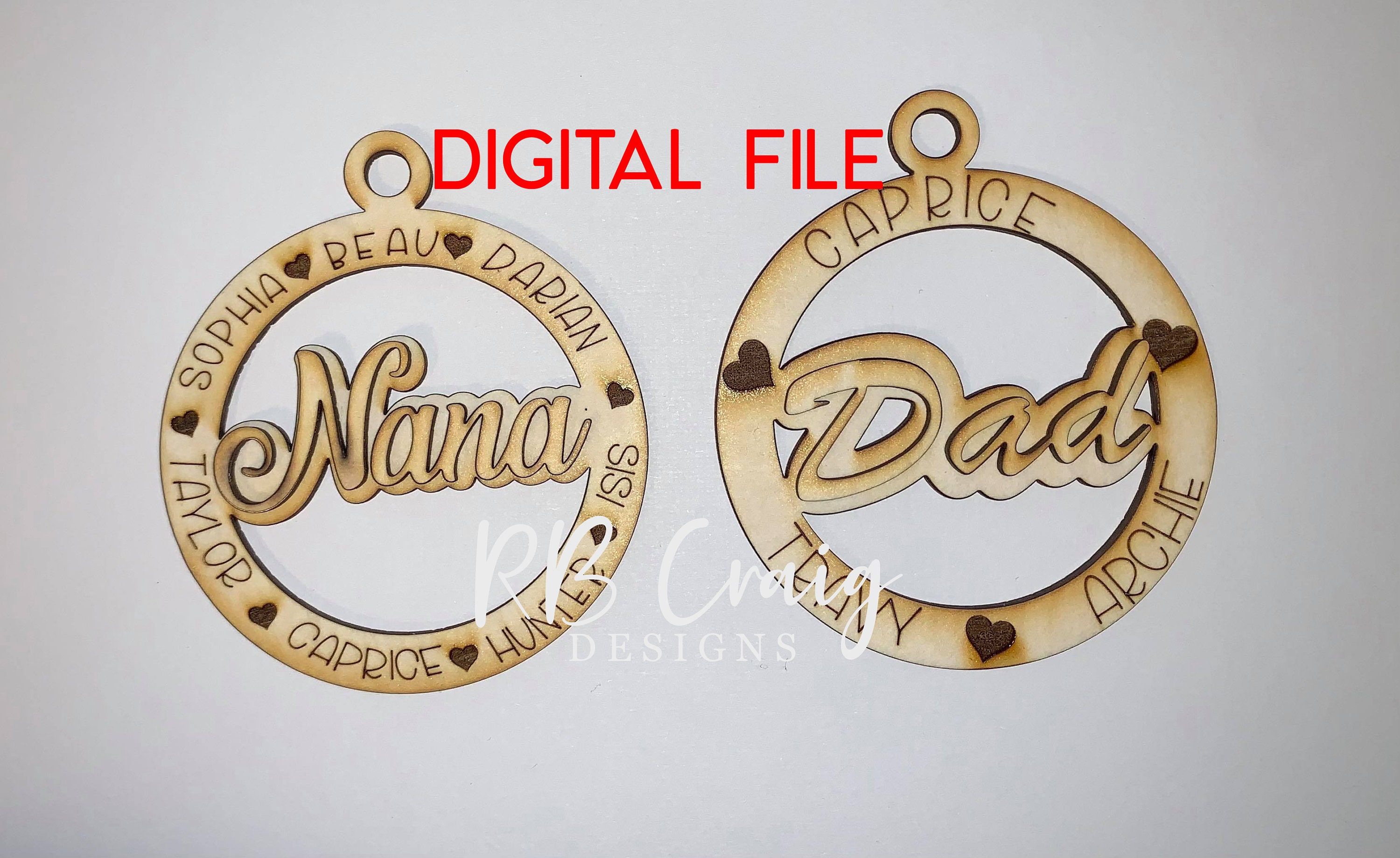 28 DIGITAL Laser cut svg file for Script Parent and | Etsy