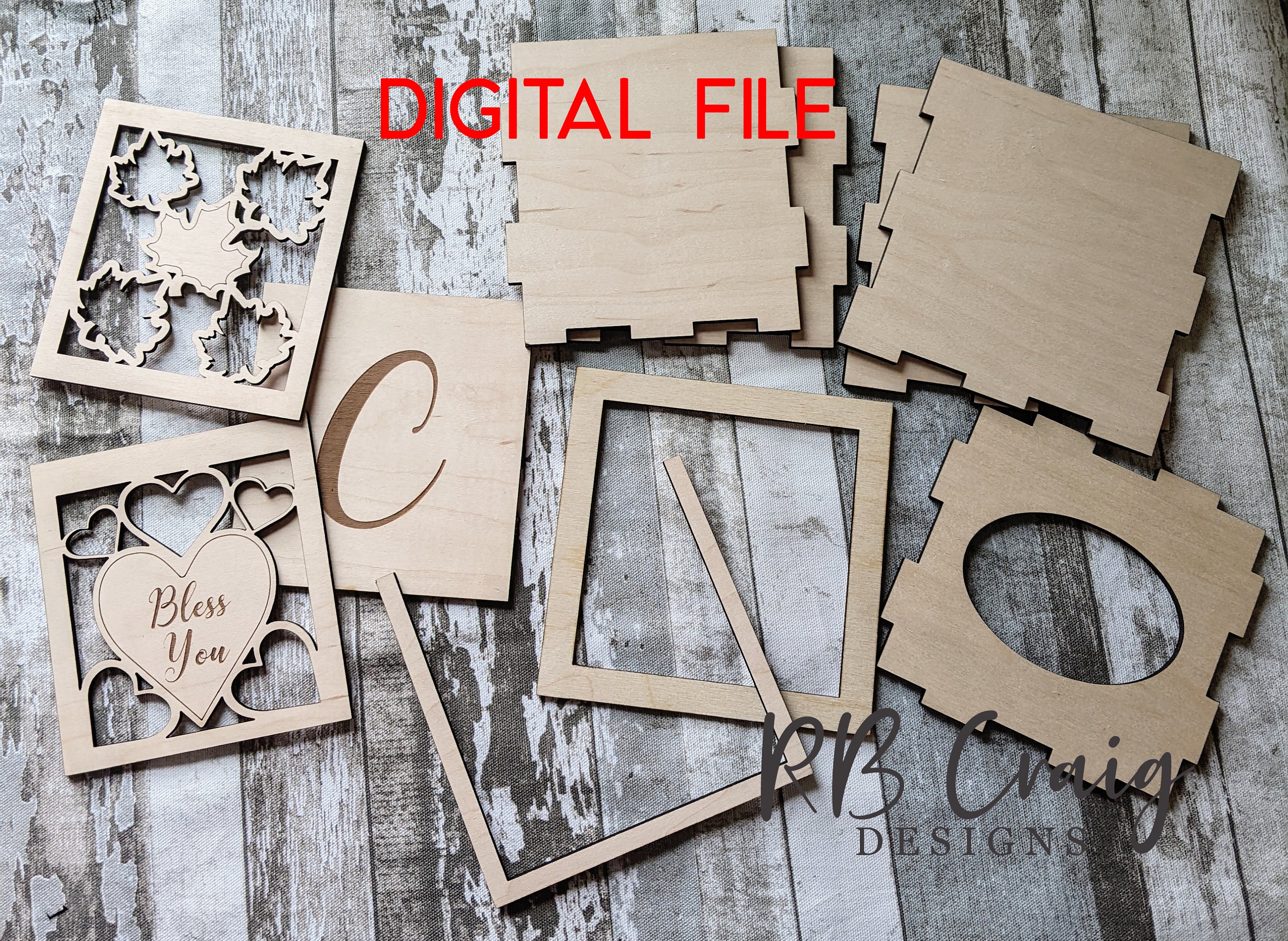 Cube Tissue Box Cover Laser SVG File: Interchangeable Panels (digital ...