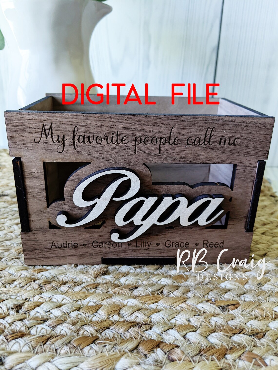 Father's Day Gift Basket Laser Cut Svg Digital File, Dad, Papa, Grandpa ...