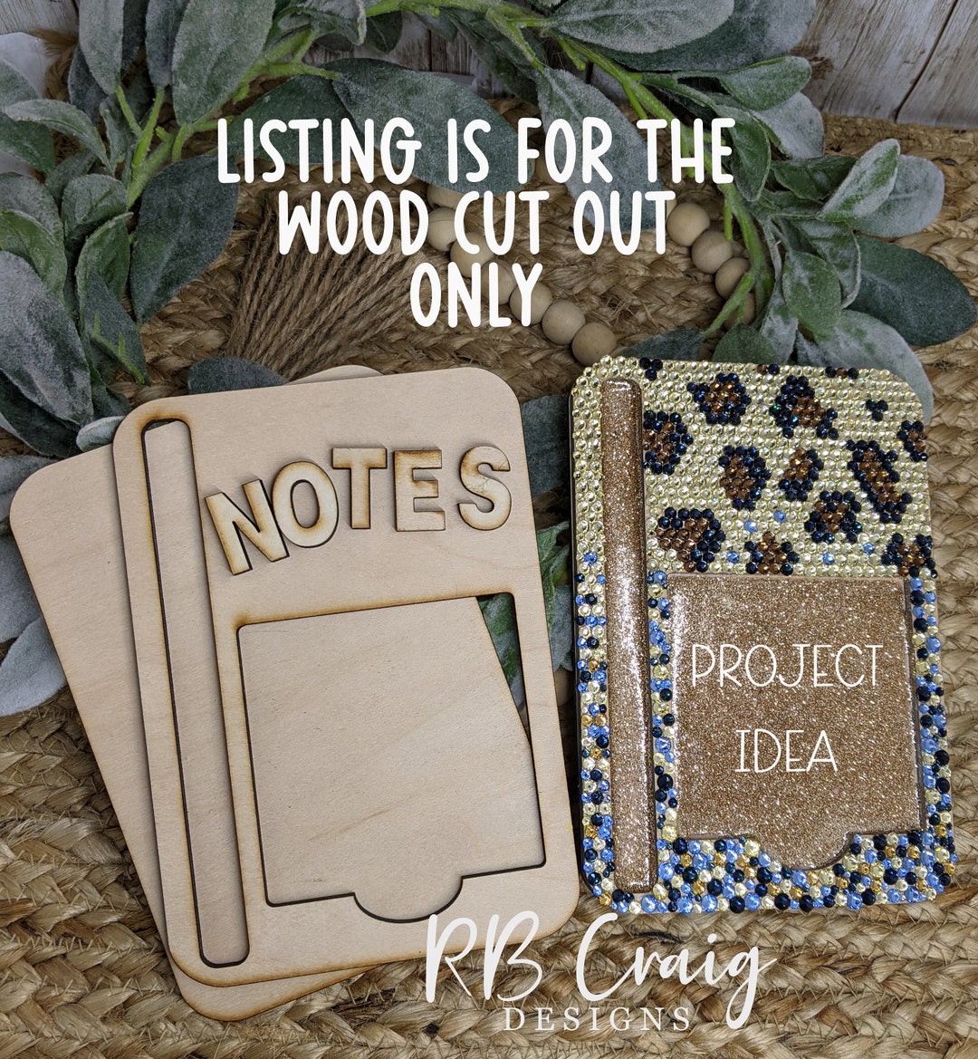 Note Pad Holder Wooden Cut Out Ready to Decorate DIY Bling Paint ...