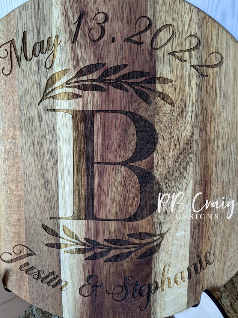 Custom Engraved Wedding Cake Tray Plate Cutting Board With - Etsy