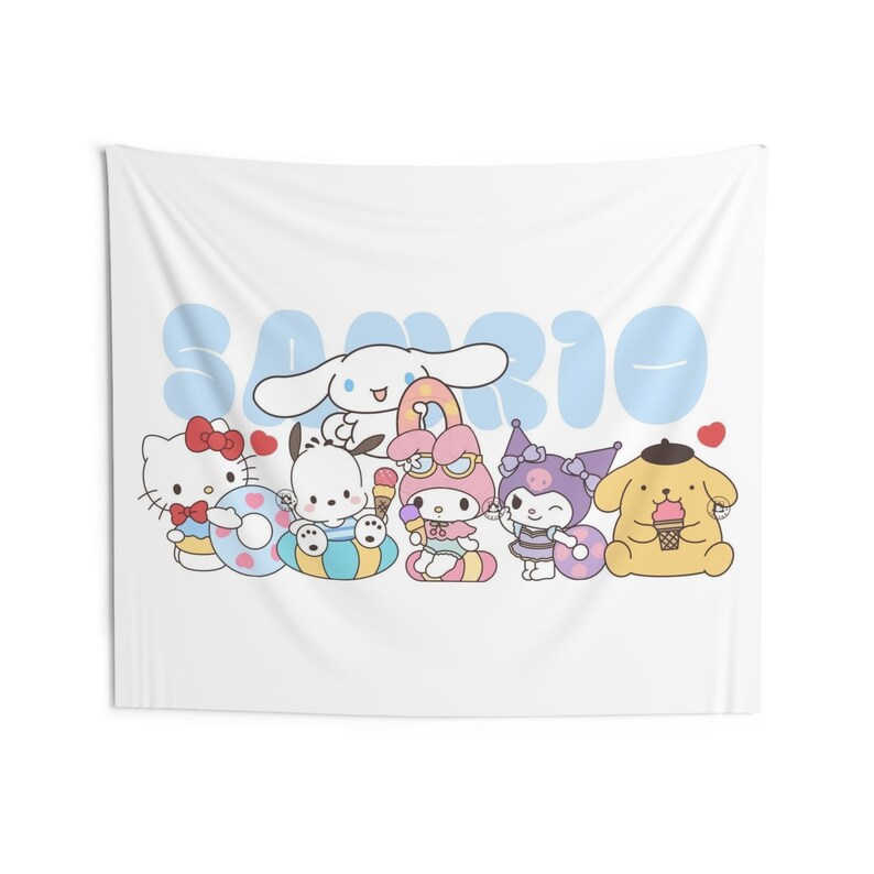SANRIO Hello Kitty Aesthetic Indoor Wall Art Tapestry - Etsy