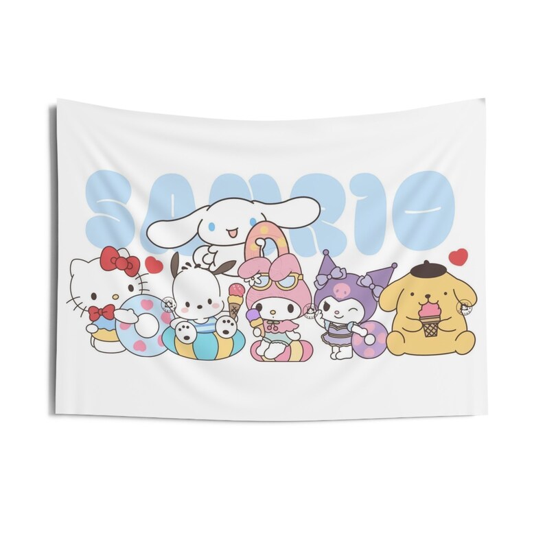 SANRIO Hello Kitty Aesthetic Indoor Wall Art Tapestry - Etsy