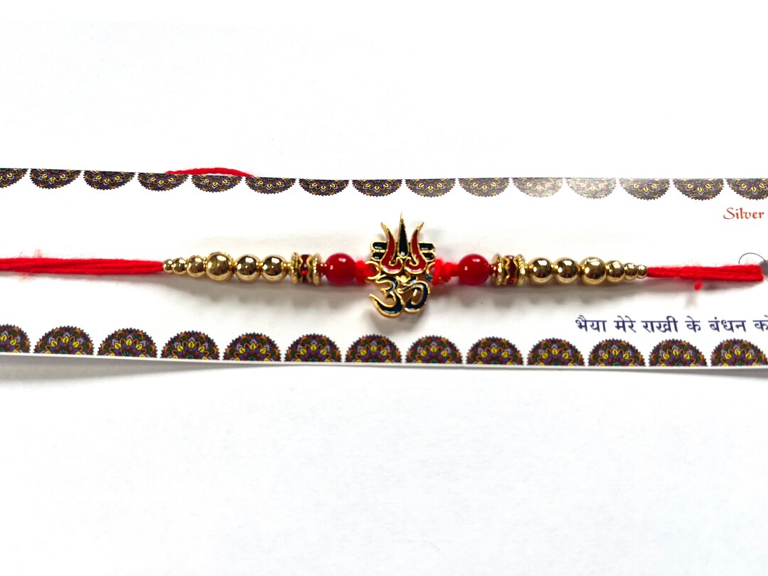 Set of 2/4/6 OM With Trisul Rakhi for Hindu Festival Raksha Bandhan ...