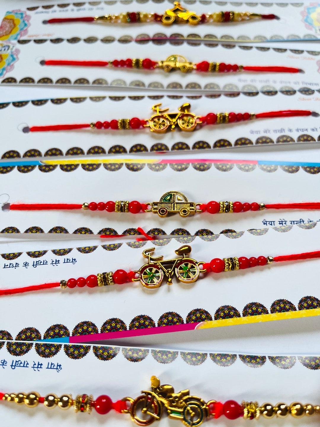 Set of 2 Children's Rakhee Car Rakhee, Bike Rakhee for Hindu Festival ...