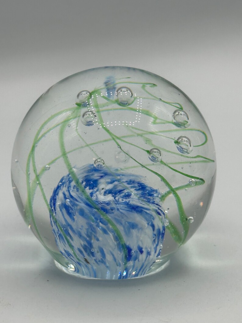 Vintage Large Glass Paperweight Hand Blown 2.5 - Etsy