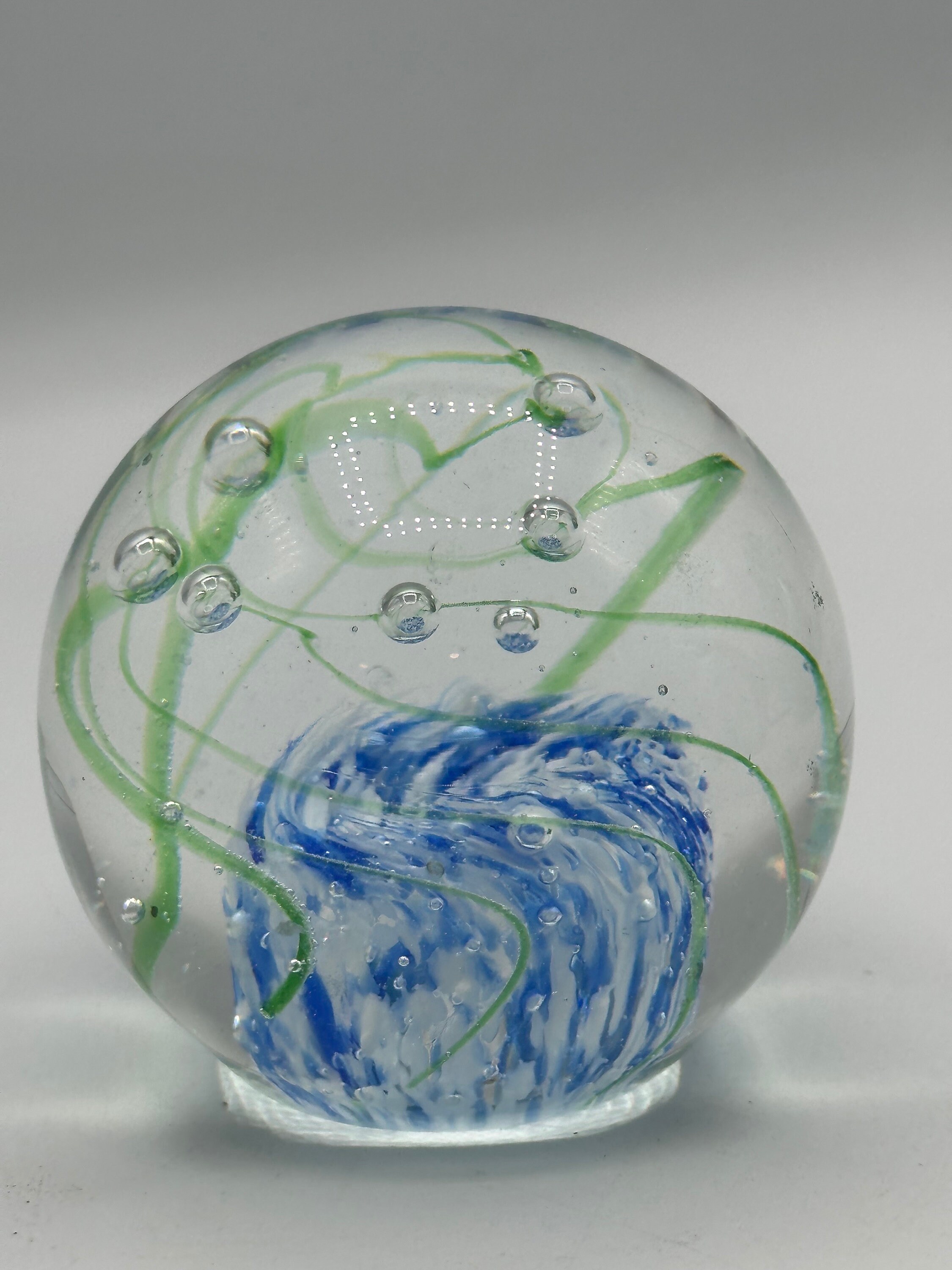 Vintage Large Glass Paperweight Hand Blown 2.5 - Etsy