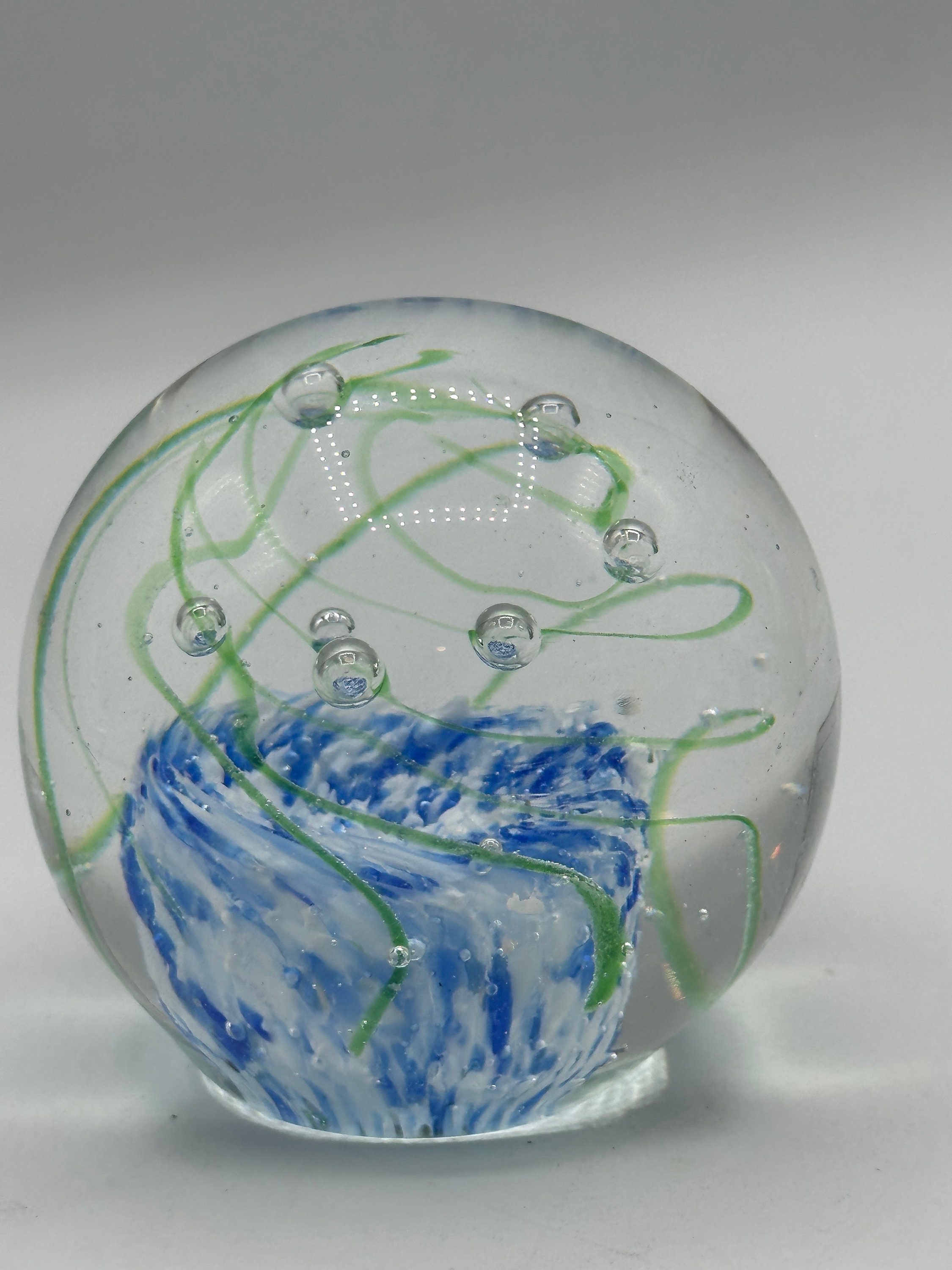 Vintage Large Glass Paperweight Hand Blown 2.5 - Etsy