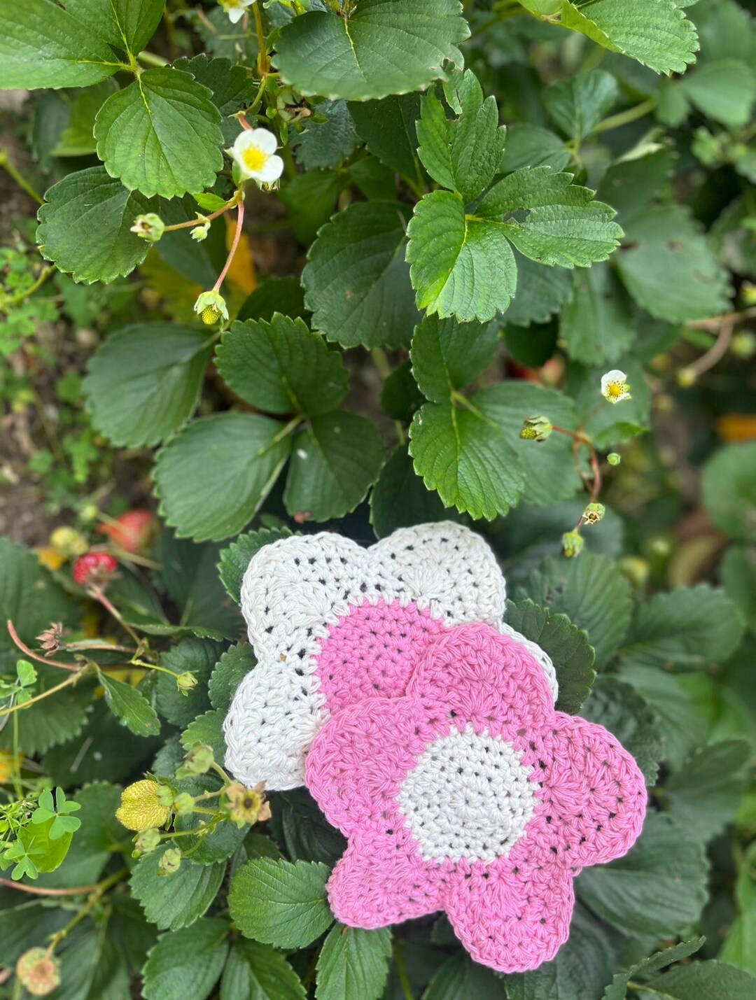 Barbie Inspired Crochet Flower Coaster Set/ Floral Handmade Coasters ...