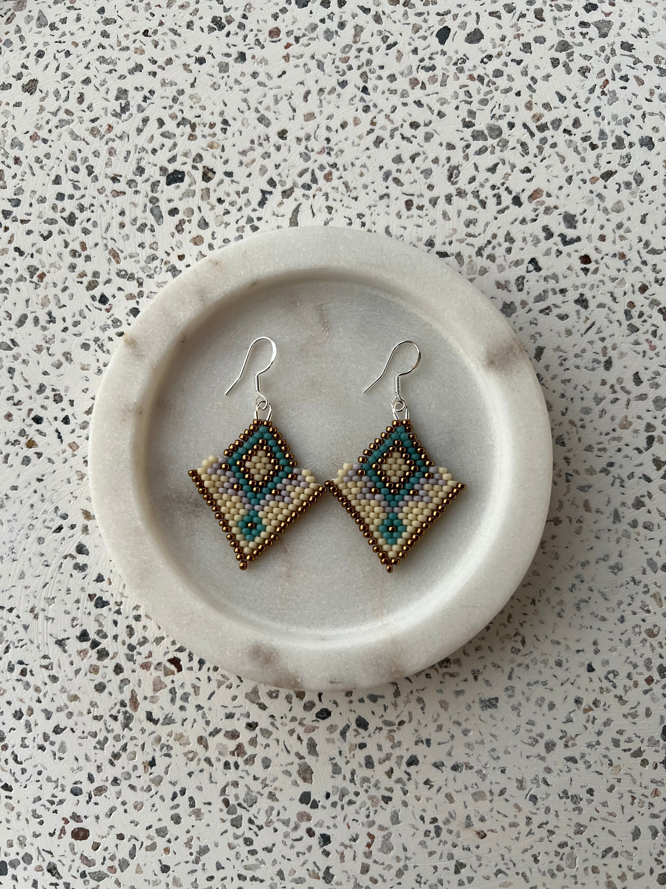 Mini Seed Bead Dangle Earrings - Etsy