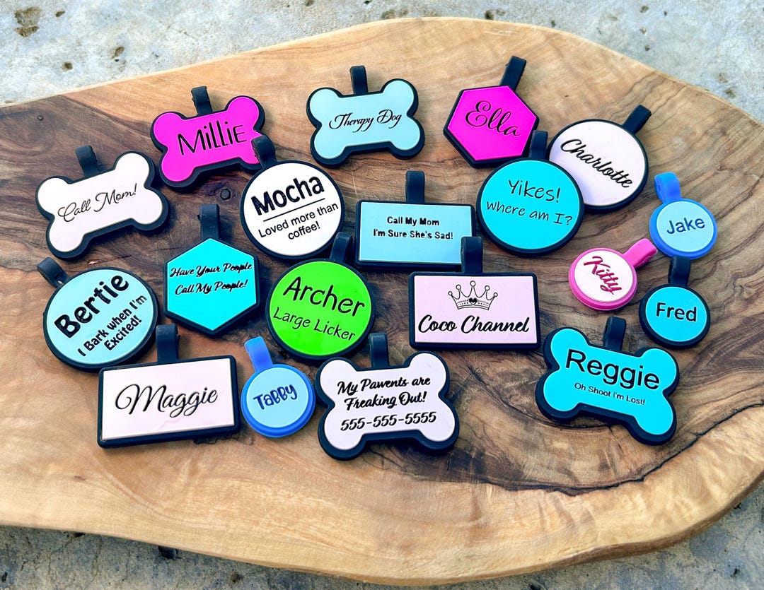Personalized Silent Pet Tag – Silicone ID Tag for Dogs & Cats ...