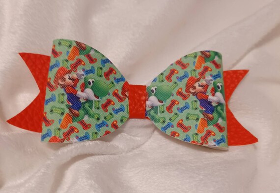 Super Mario and Yoshi Gamer Bow | Etsy