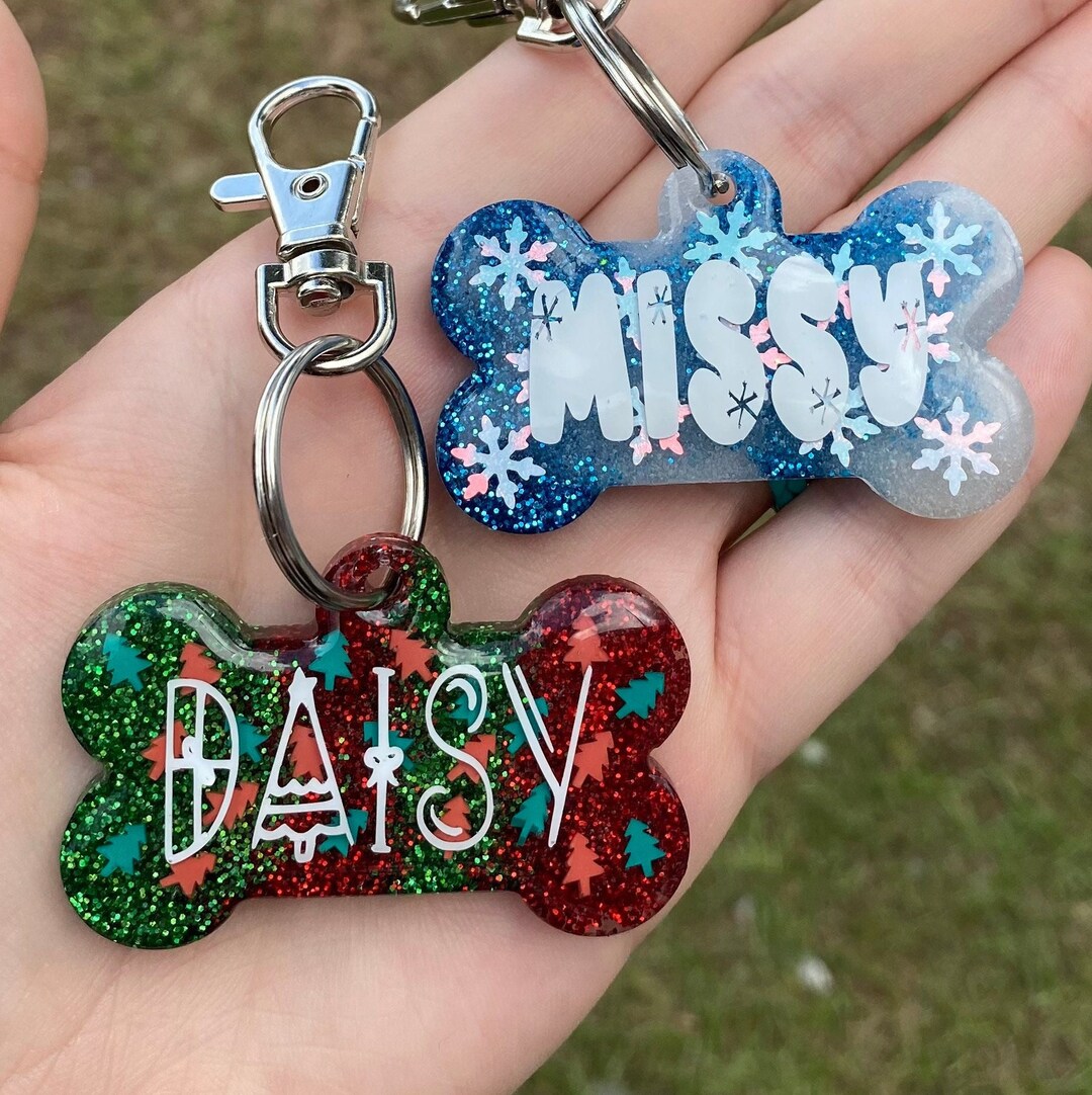 Winter Dog Tag / Christmas Dog Tag / Snowflake Dog Tag / - Etsy