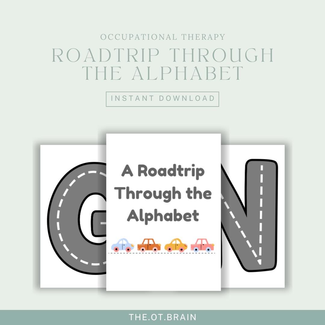Alphabet Upper Case Letter Car Tracing, Occupational Therapy Craft ...