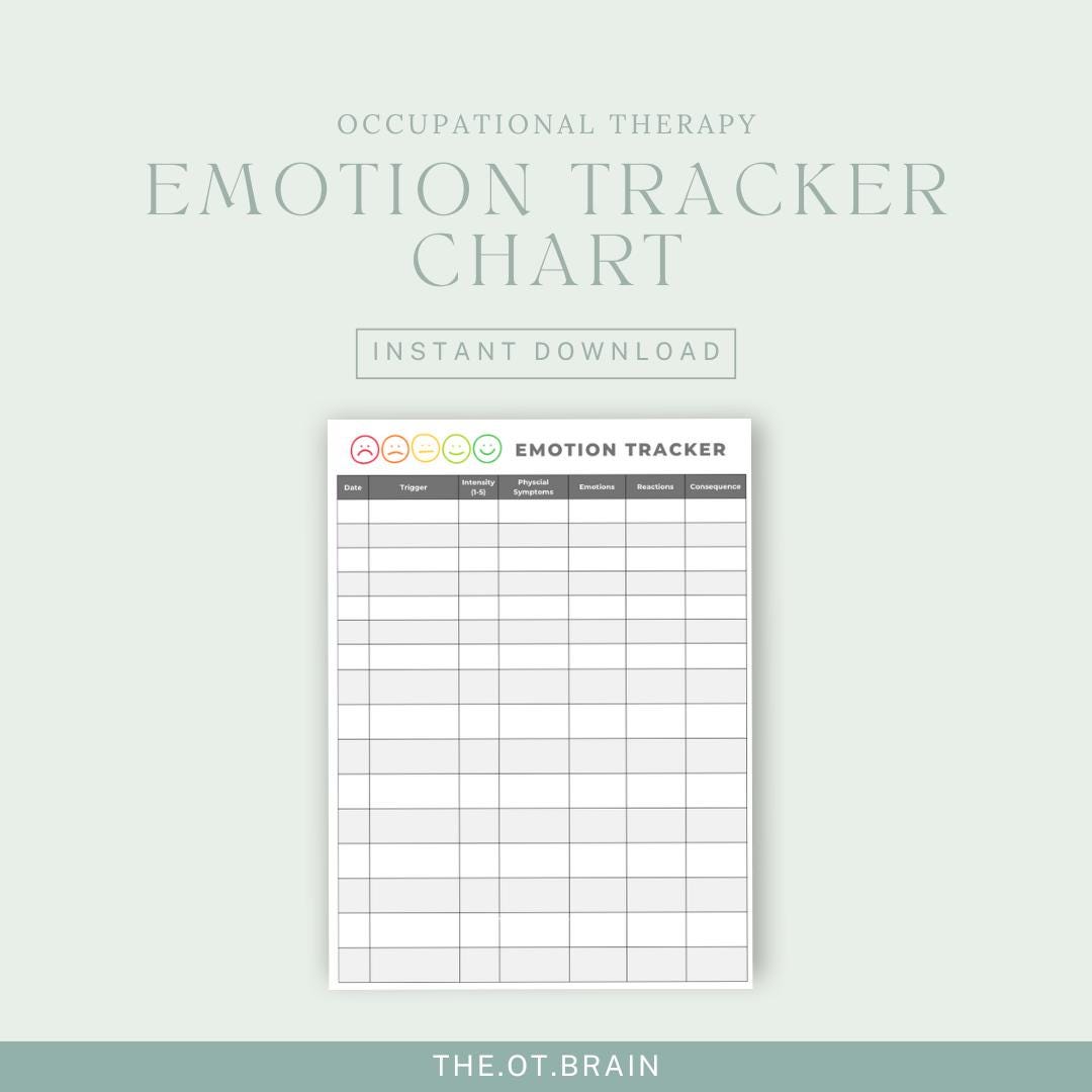 Emotion Tracker, Occupational Therapy Craft & Intervention by OT Brain ...
