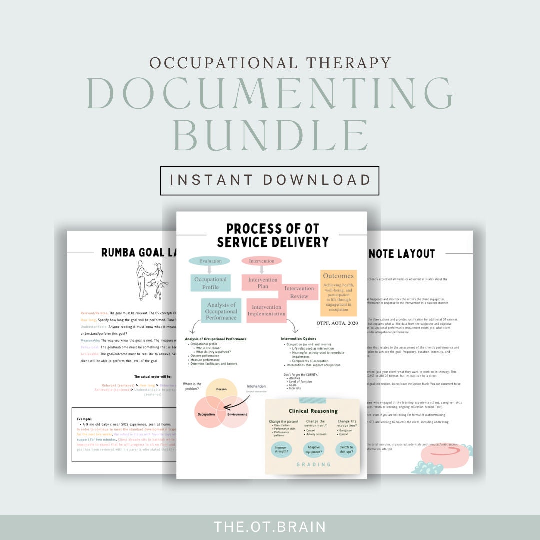Occupational Therapy Documenting Bundle by OT Brain, Digital Download ...