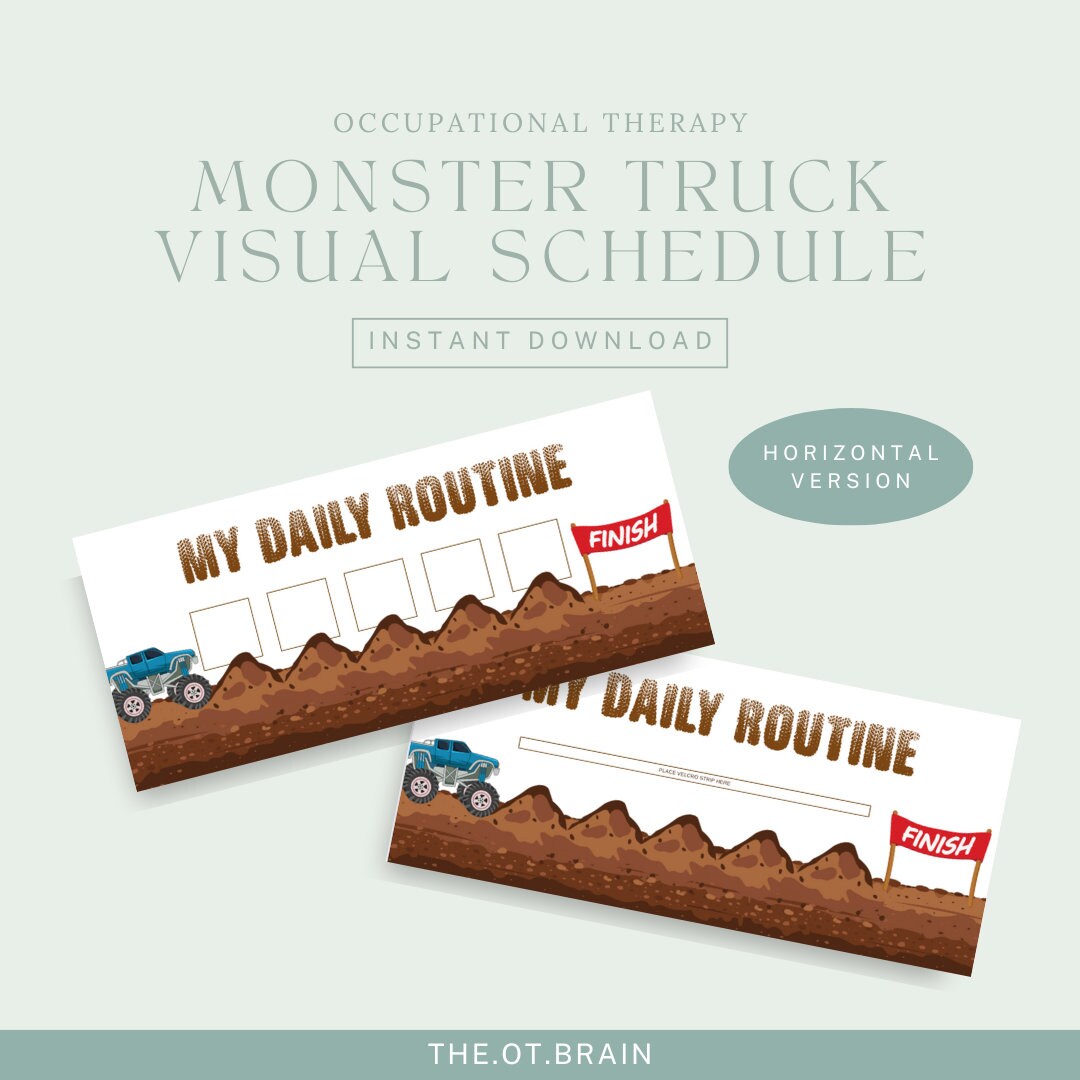 Monster Truck Visual Aid (horizontal), Occupational Therapy Craft ...
