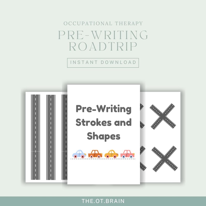 Pre-writing Strokes Car Tracing, Occupational Therapy Craft ...