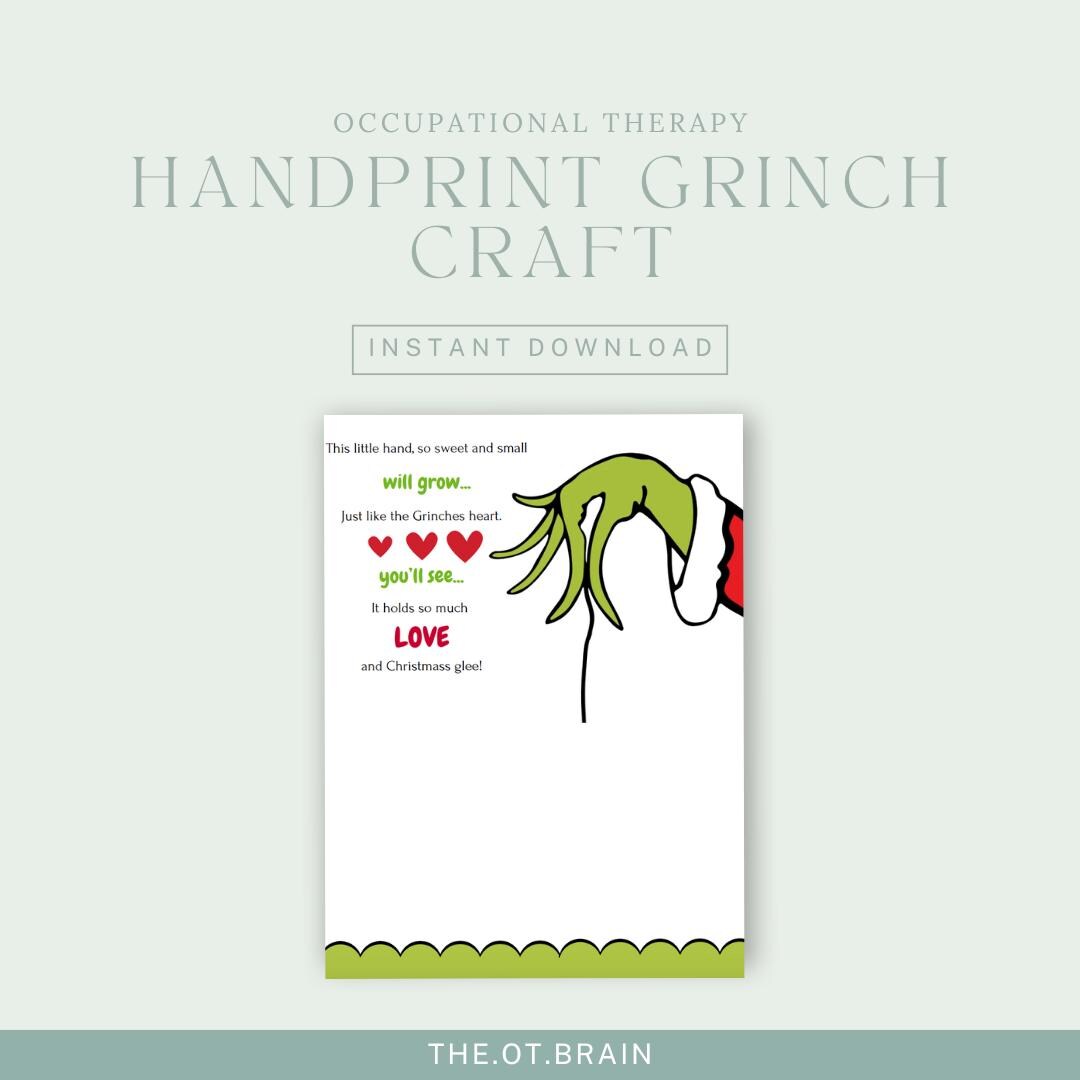 Grinch Handprint Craft, Occupational Therapy Craft & Intervention by OT ...