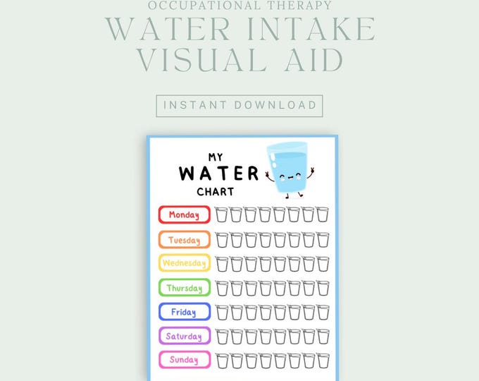 Water Intake Chart, Occupational Therapy Craft & Intervention by OT ...