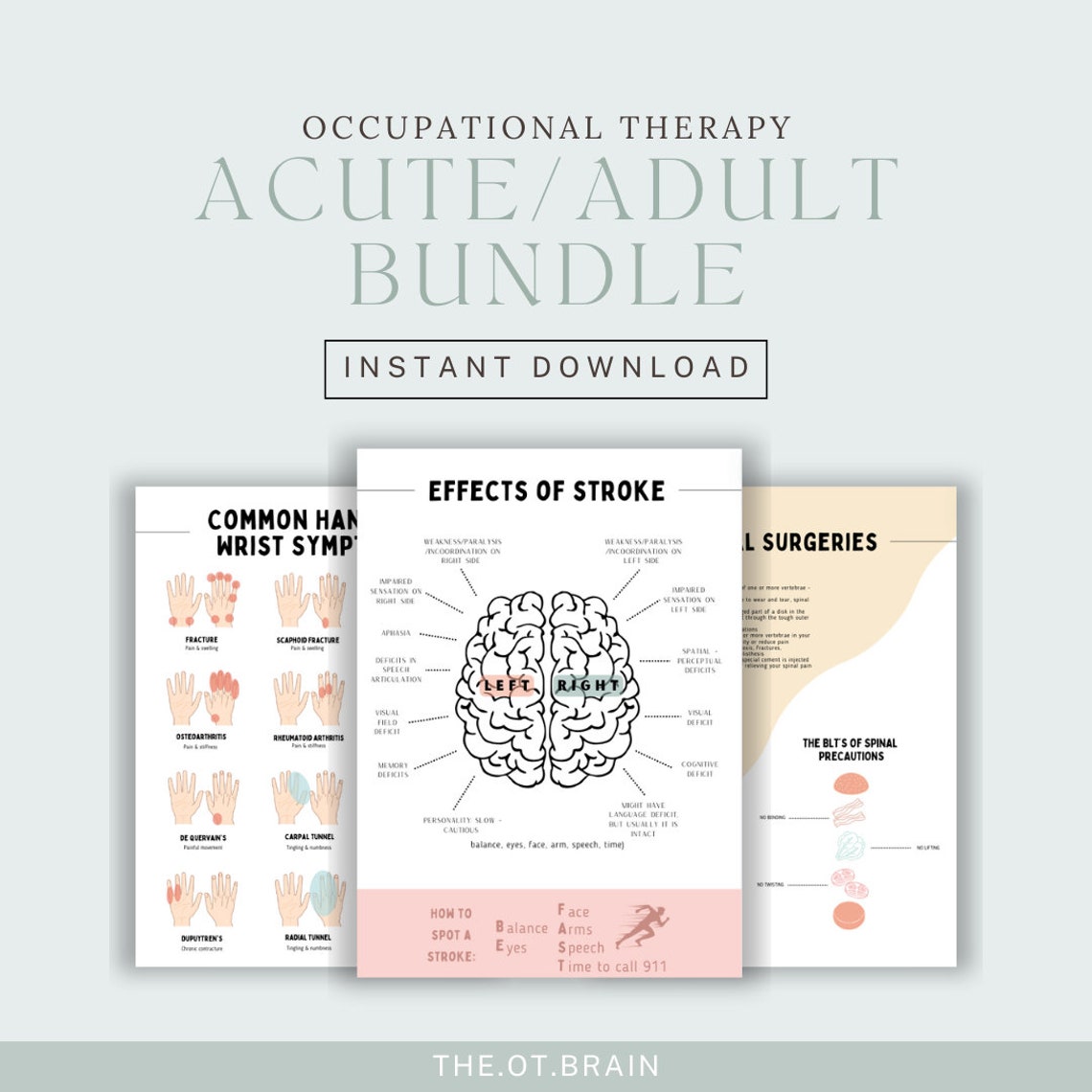 Occupational Therapy Acute Care/adult Bundle by OT Brain, Digital ...