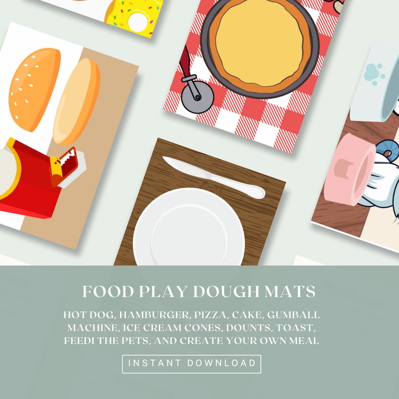 Food Play Dough Mats, Occupational Therapy Craft & Intervention by OT ...