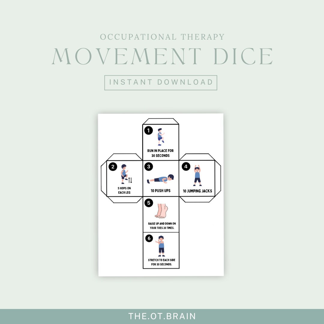 Movement Dice, Occupational Therapy Craft & Intervention by OT Brain ...