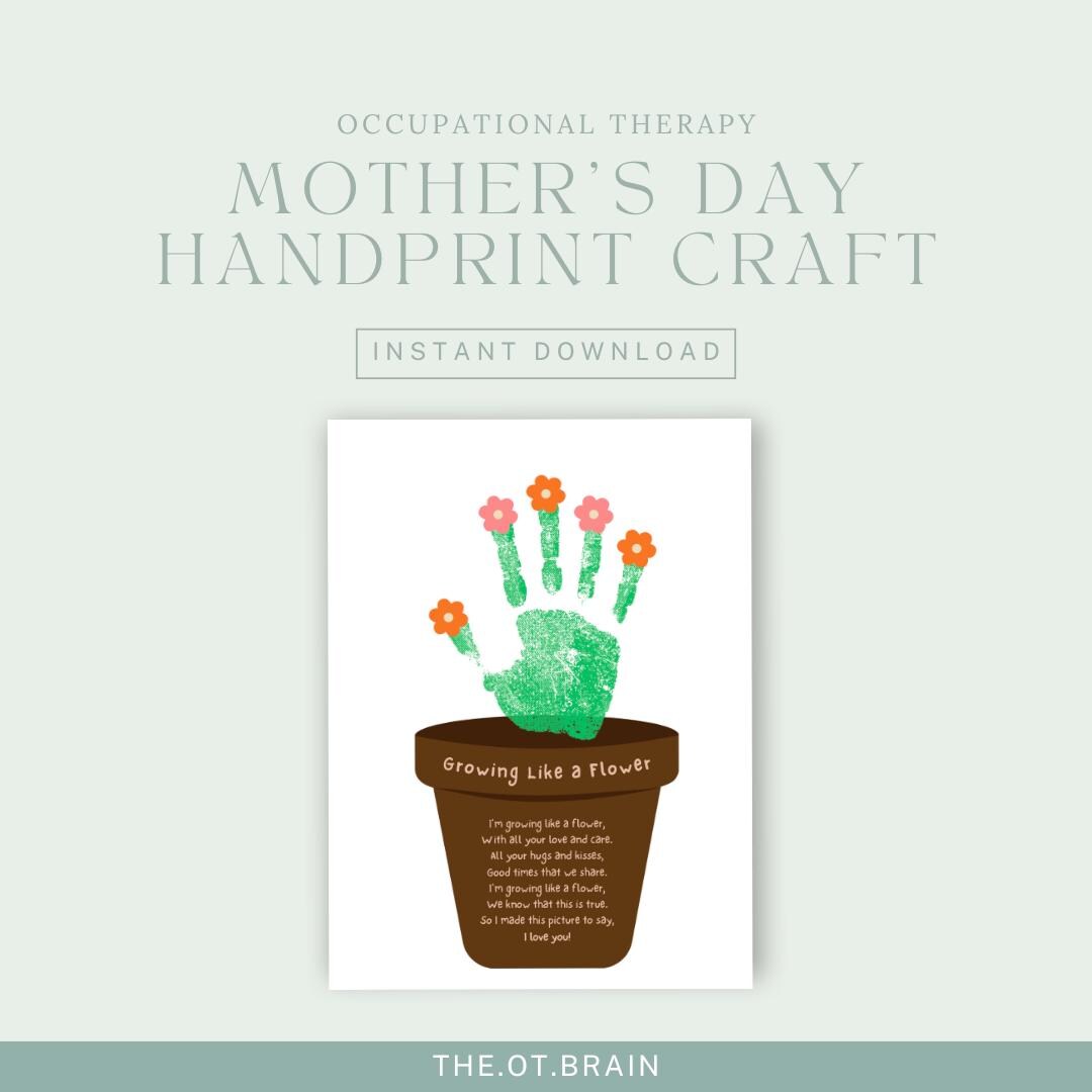Mother's Day Handprint Craft, Occupational Therapy Craft & Intervention ...