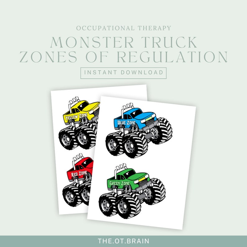 Monster Truck Zones of Regulation, Occupational Therapy Craft ...