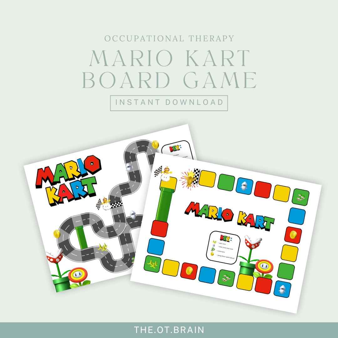 Mario Kart Board Game, Occupational Therapy Craft & Intervention by OT ...
