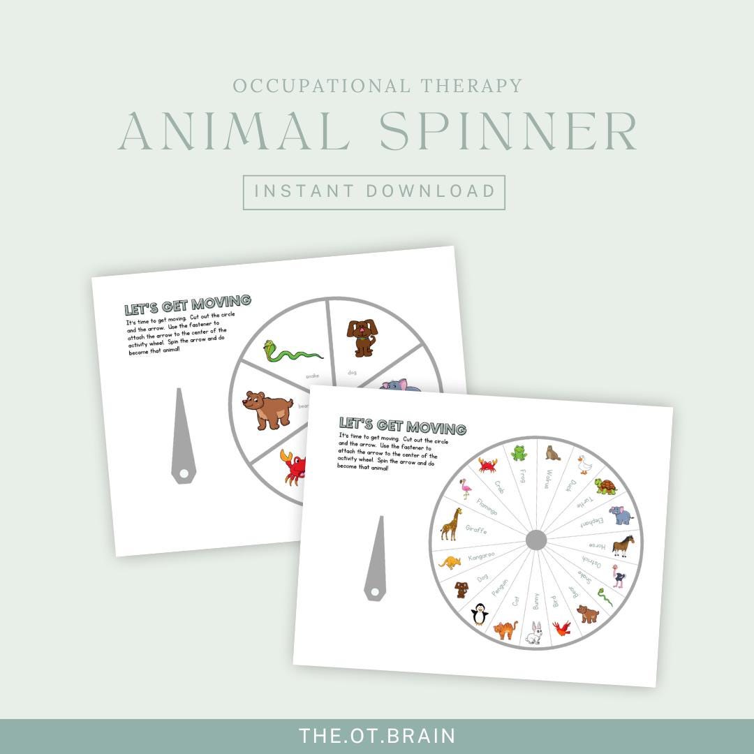 Animal Walk Spinner, Occupational Therapy Craft & Intervention by OT ...