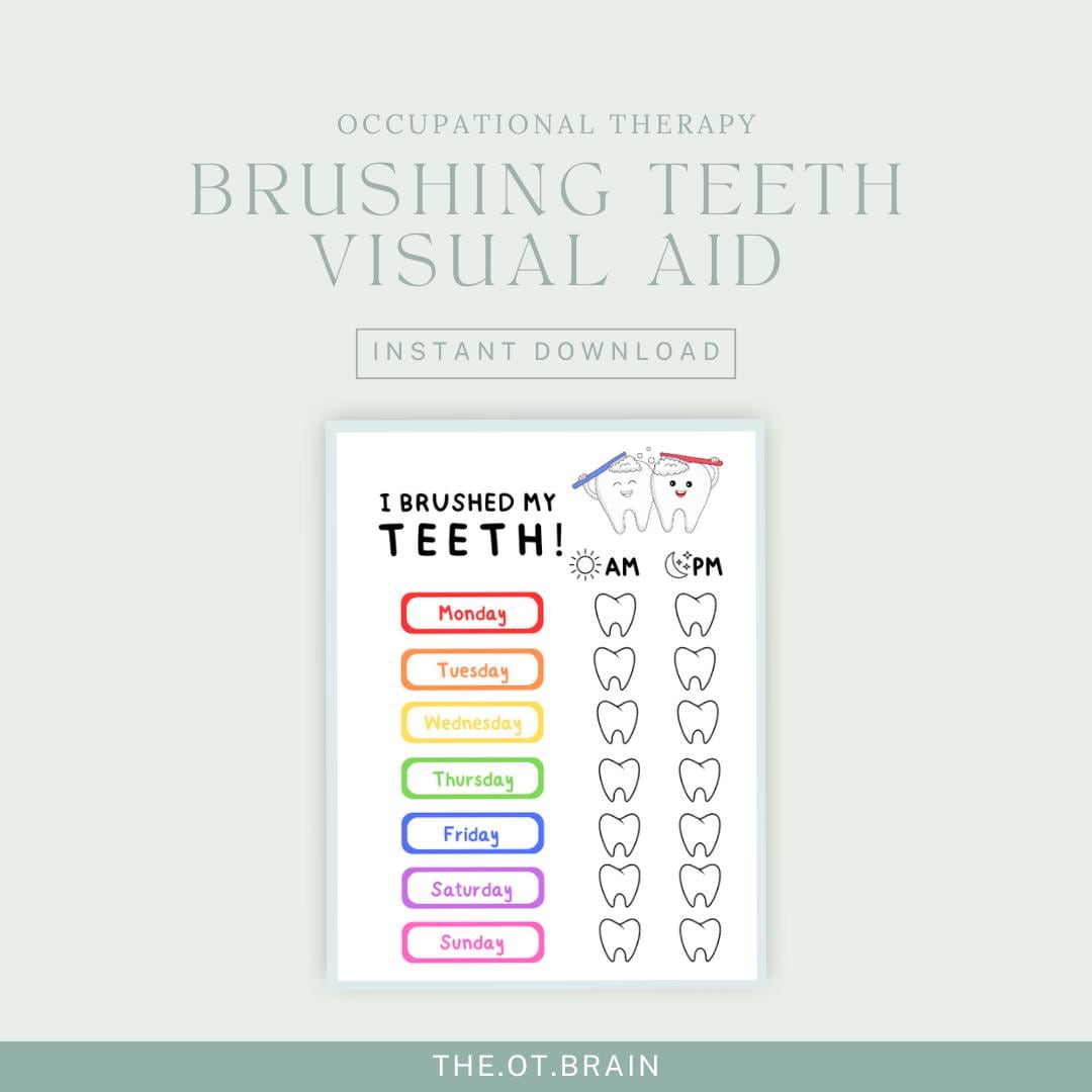 I Brush My Teeth Visual Aid, Occupational Therapy Craft & Intervention ...