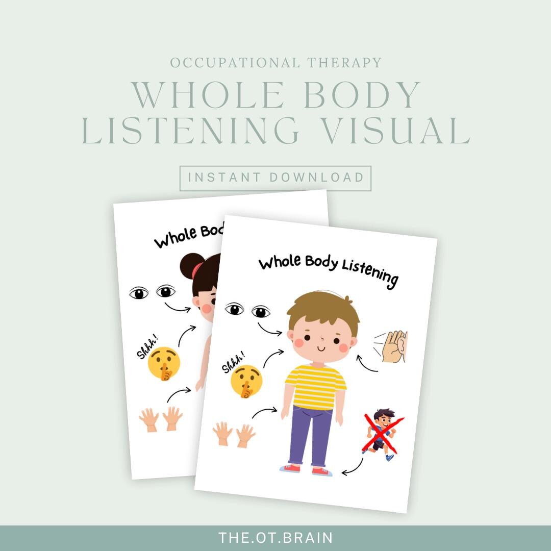 Whole Body Listening Visual, Occupational Therapy Craft & Intervention ...