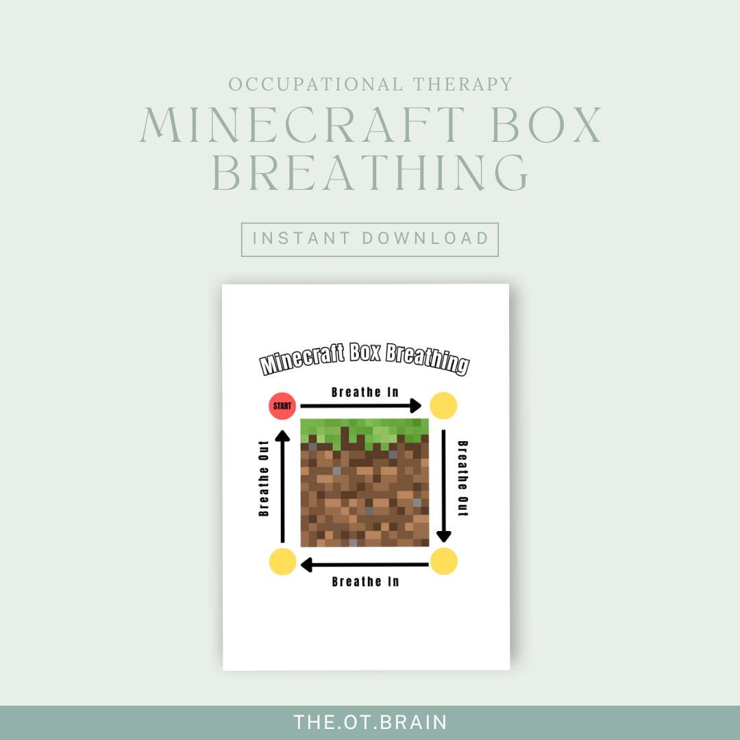 Minecraft Box Breathing Visual Aid, Occupational Therapy Craft ...