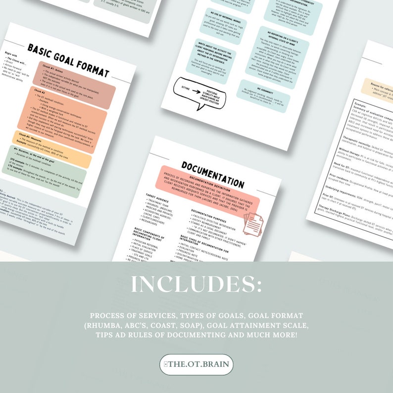 Occupational Therapy Documenting Bundle by OT Brain, Digital Download ...