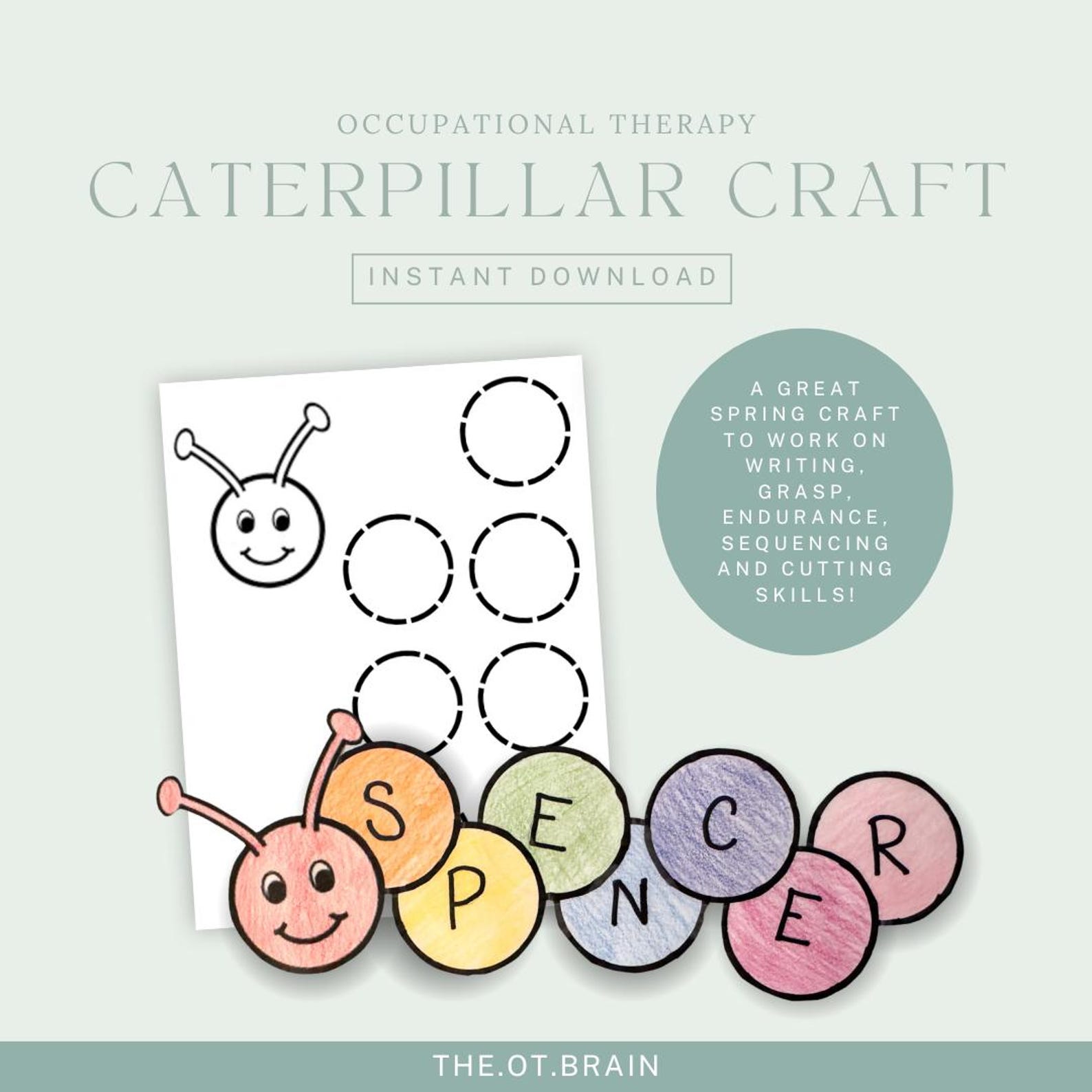 Caterpillar Craft by OT Brain, Occupational Therapy Craft ...