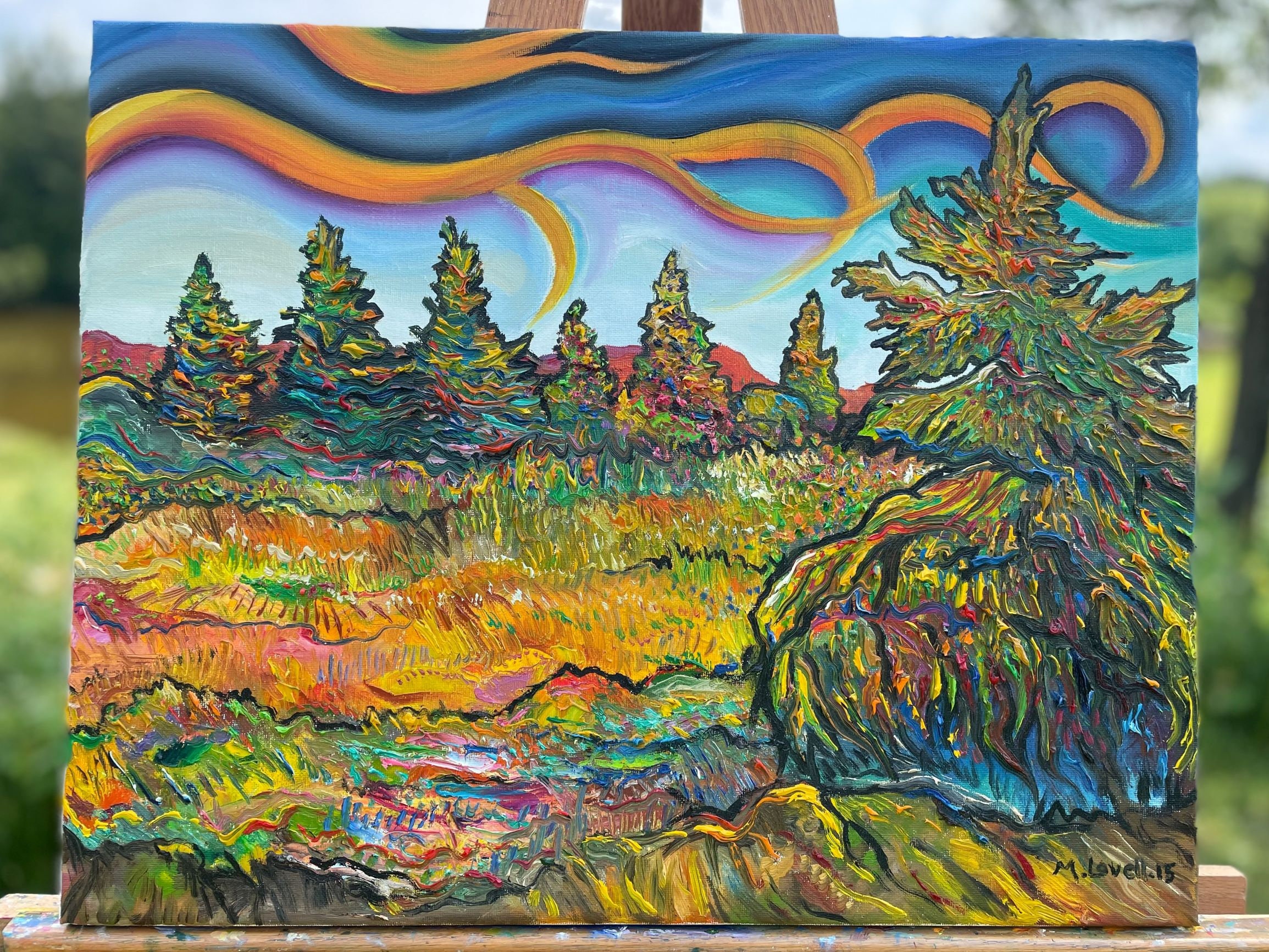 Bright Expressionist Landscape Oil Painting on Stretched | Etsy