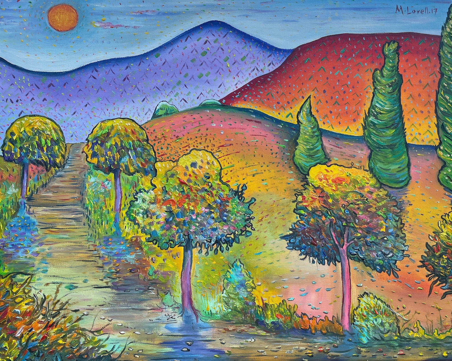 Bright Expressionist Landscape Oil Painting on Stretched - Etsy UK