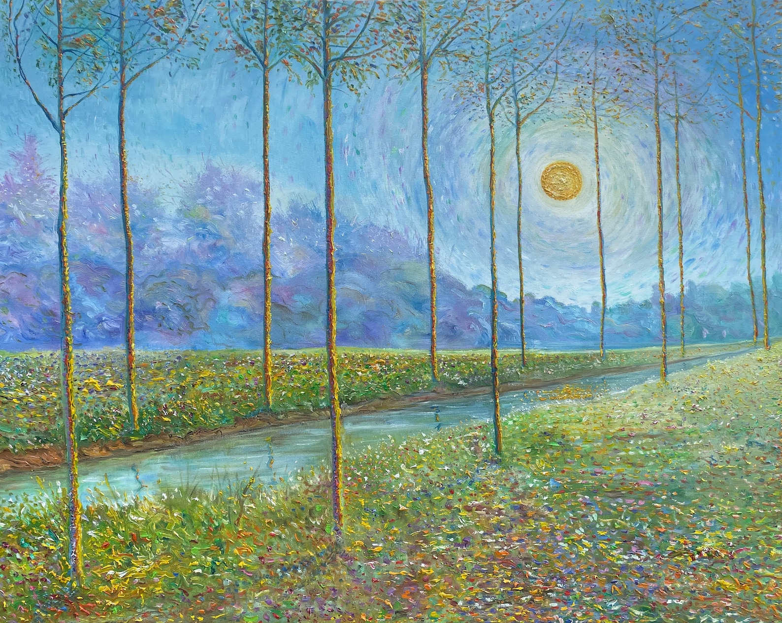 Peaceful Landscape Oil Painting on Canvas Board - Etsy