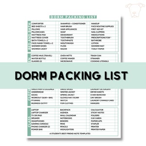 First Year College Packing List - Etsy Ireland