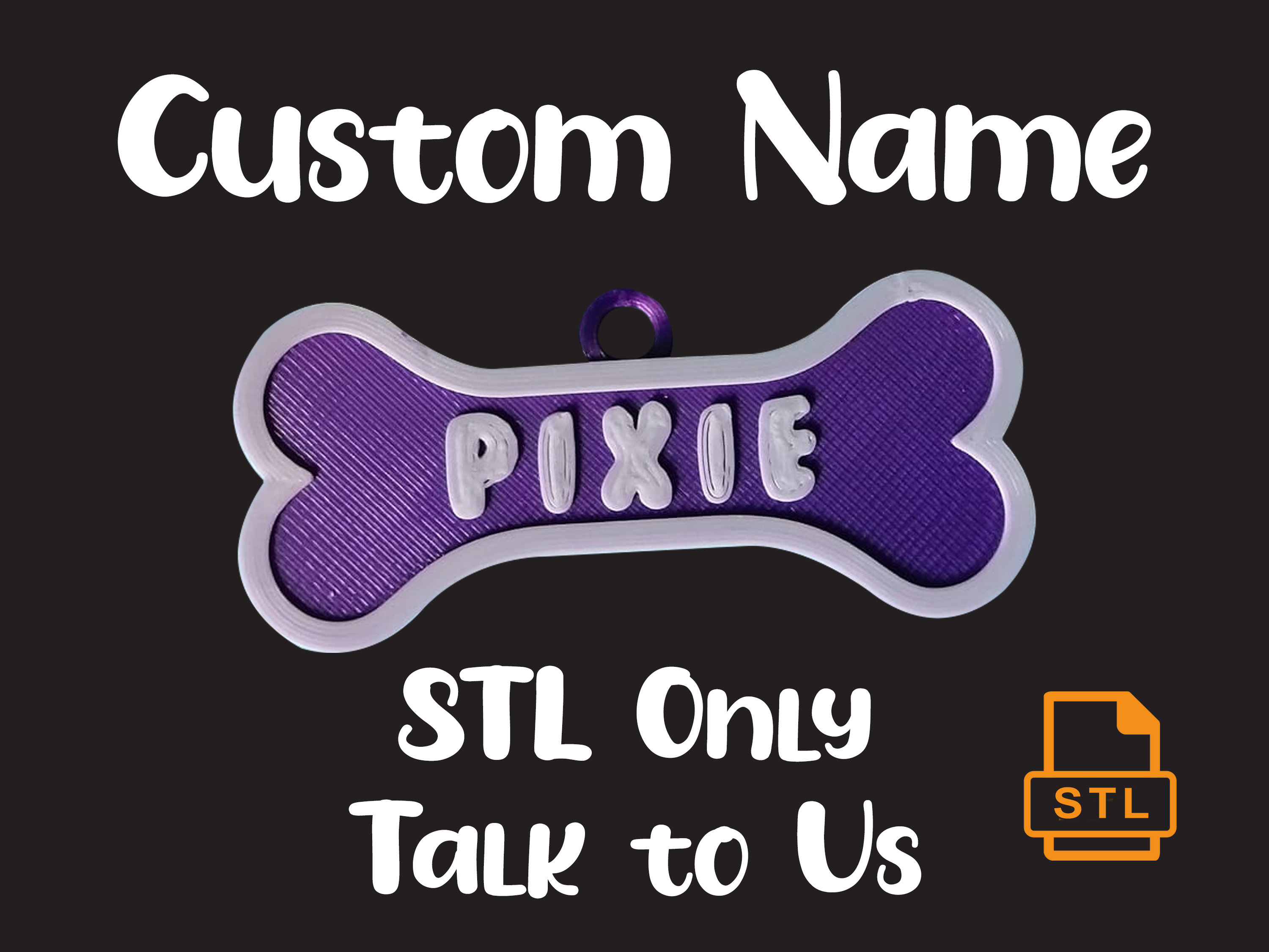 Bone Dog STL File for 3D Printing / Pet Charm or Keychain - Digital ...