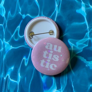 Autistic Pride Pastel Holographic Pin/ Autism Acceptance Pinback Button ...