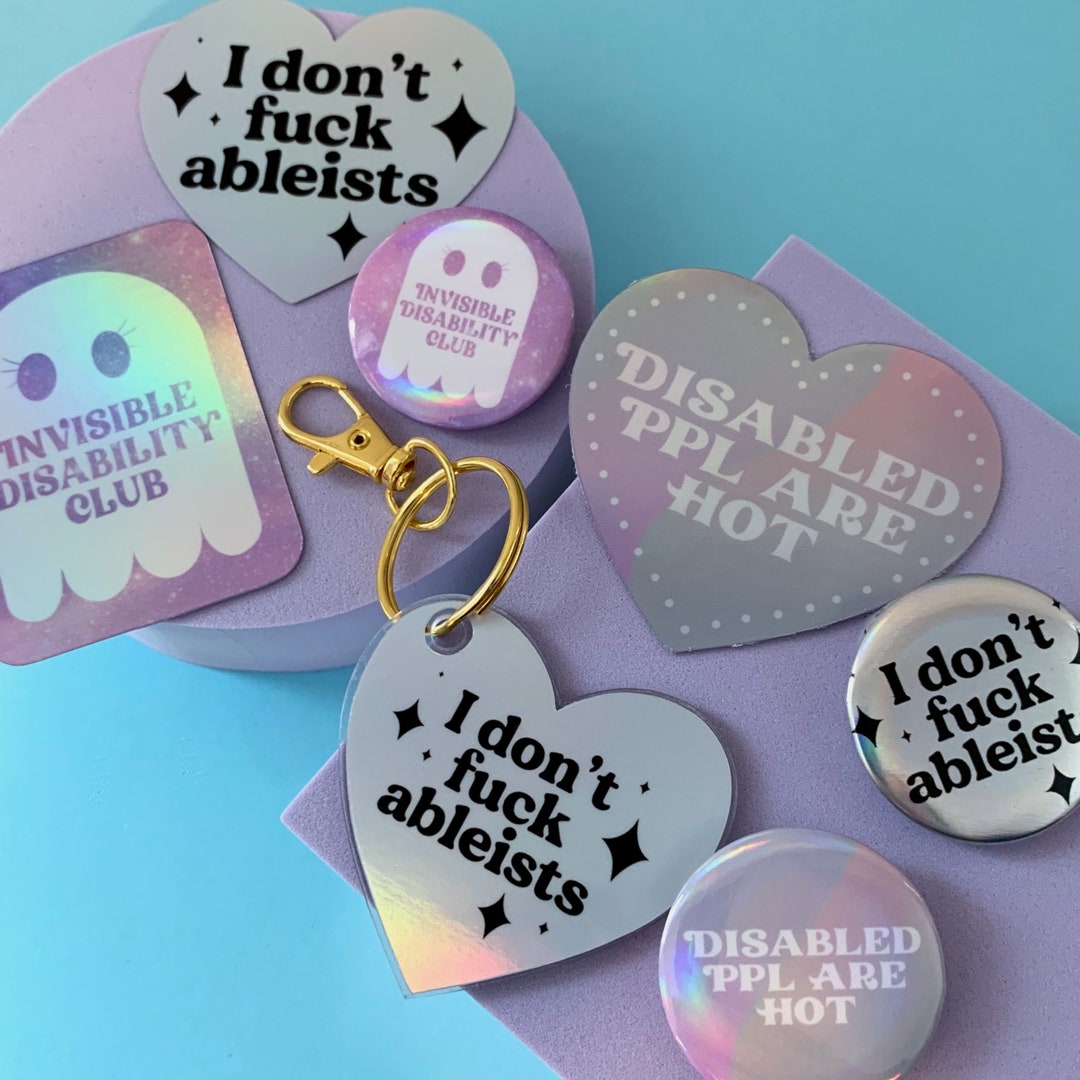 Disability Pride Holographic Sticker Set/ Anti Ableism Pin/ Disabled ...