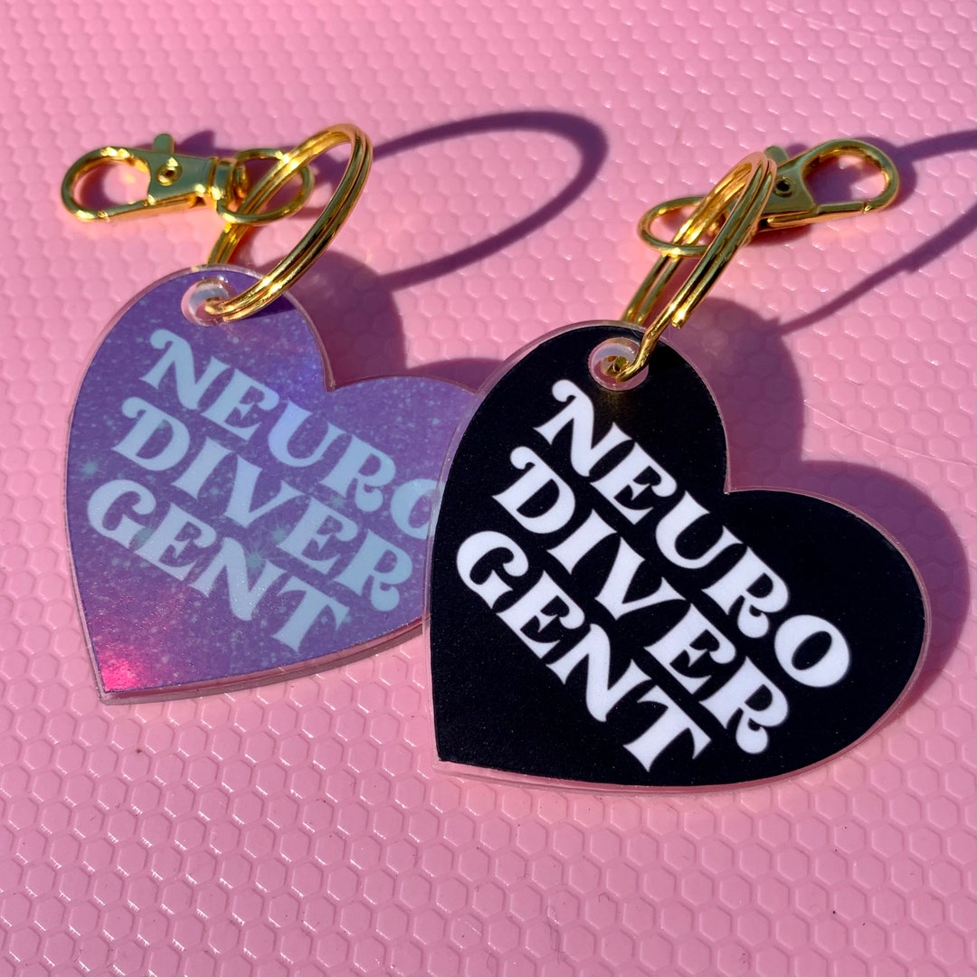 Neurodivergent Pastel Holographic Keychain/ Autism Acceptance Keychain ...